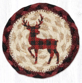 Red Plaid Deer Capitol Earth 5" Coaster – Tippy Canoe