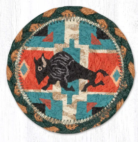 Native American Buffalo Capitol Earth 5" Coaster – Tippy Canoe