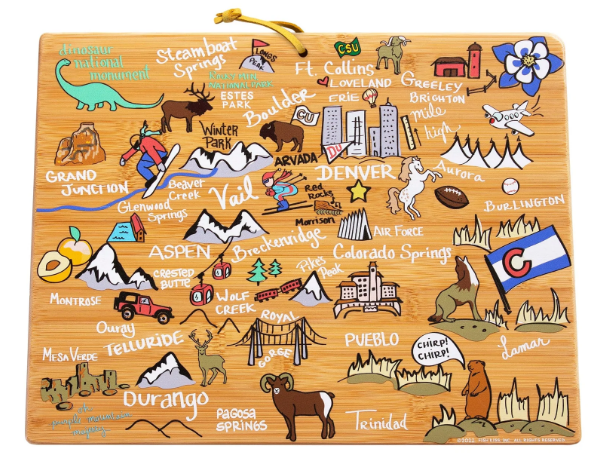 Colorado State Serving and Cutting Board – Tippy Canoe