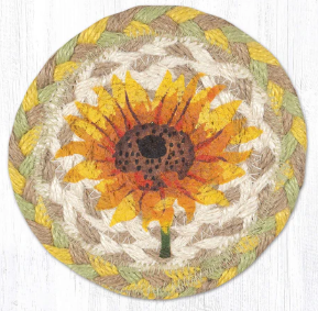 Orange/ Yellow Sunflower Capitol Earth 5" Coaster – Tippy Canoe